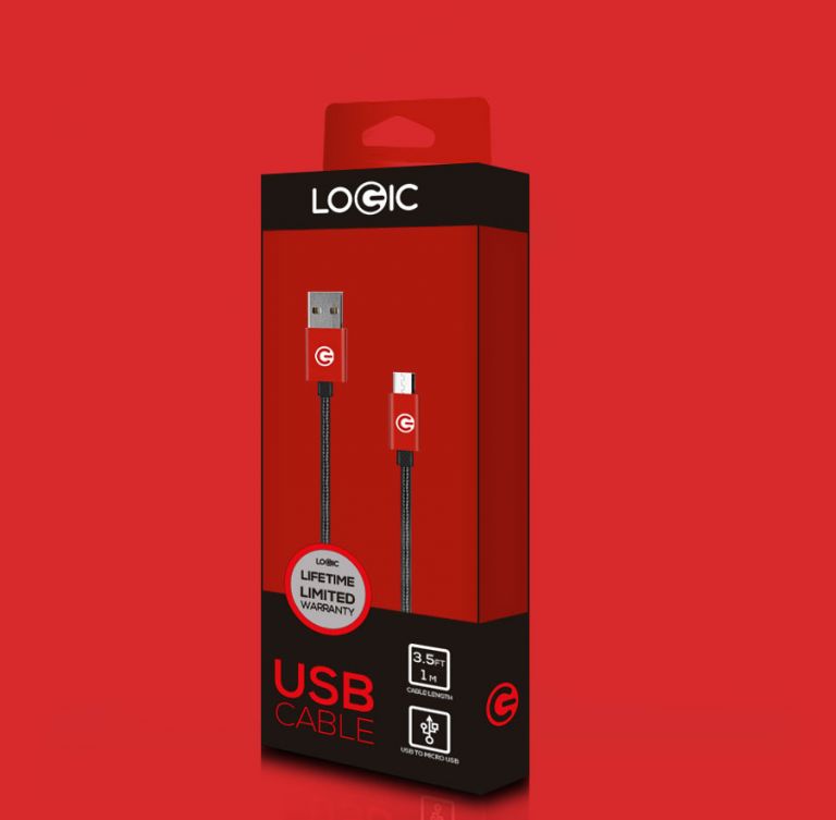 LOGICMOBILITY | CABLE USB CON NYLON DURABLE CRUZADO