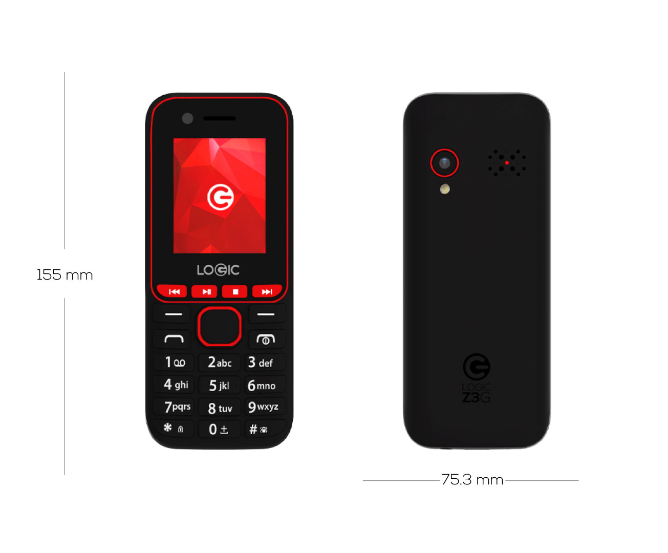 LOGIC | Z3G TELÉFONO BÁSICO 3G CON TECLADO MULTIMEDIA