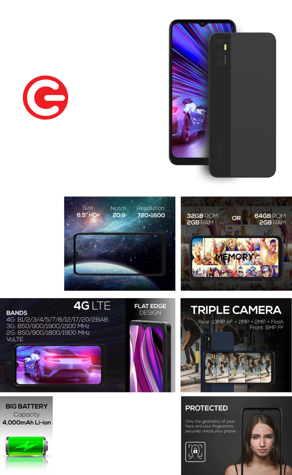 LOGIC | L65 LITE SMARTPHONE 4G DE 6.5” CON CÁMARA TRIPLE