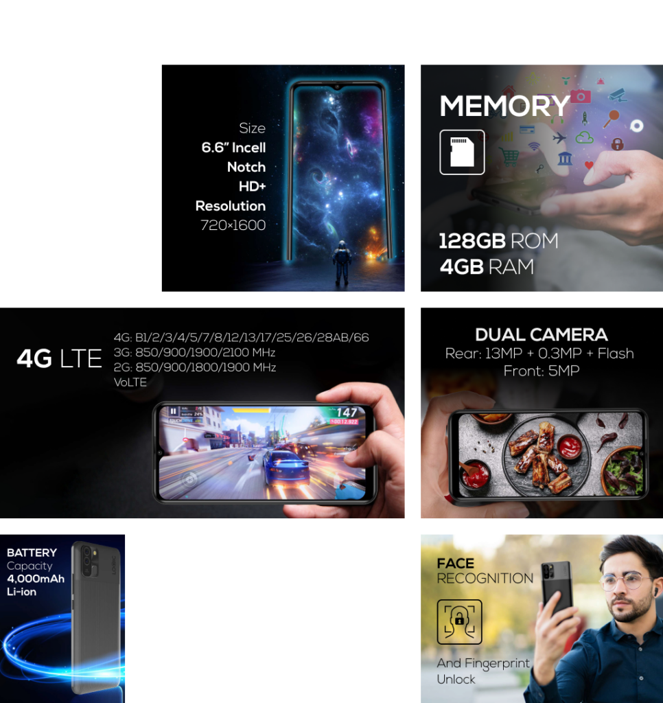 LOGIC | L66 LITE SMARTPHONES 4G DE 6.6" CON DOBLE CÁMARA