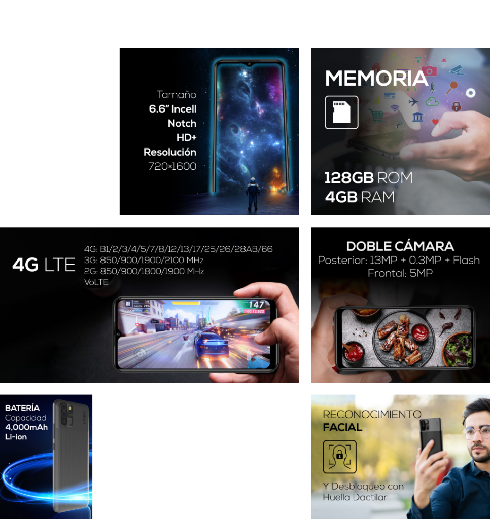 LOGIC | L66 LITE SMARTPHONES 4G DE 6.6" CON DOBLE CÁMARA